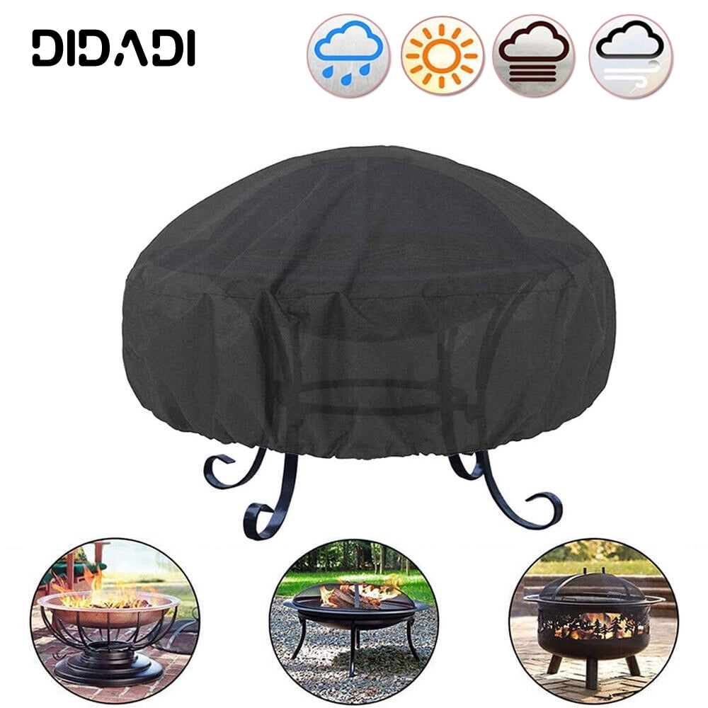 Round Firepit Cover Outdoor,DIDADI Waterproof UV Resistant Fire Pit ...