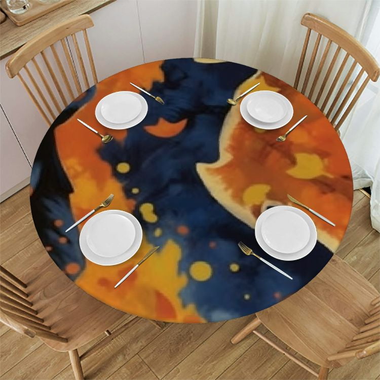 Round Fitted Table Cloth Men Elastic Tablecloth for Round Tables ...