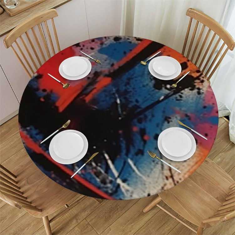 Round Fitted Table Cloth Tablecloth for Round Tables, Waterproof ...