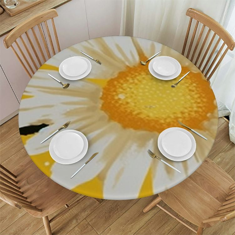 Round Fitted Table Cloth with Elastic Edge - Walmart.com