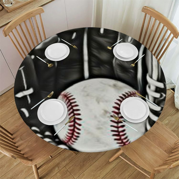 Round Fitted Table Cover for Tables,Elastic Edged Tablecloth ...