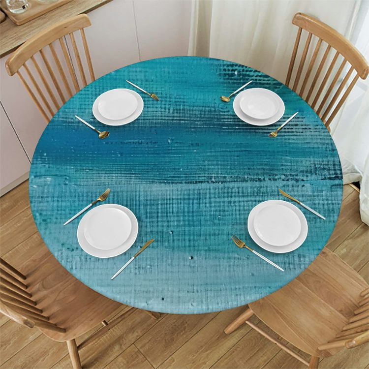 Round Fitted Tablecloth with Elastic Edge, Beach Starfish Round Table ...
