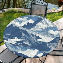 Round Fitted Tablecloth with Elastic Edge Design Table Cover Waterproof ...