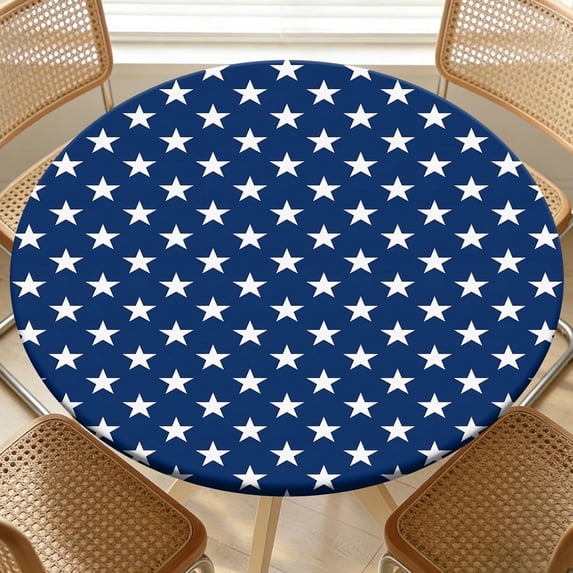 Round Fitted Tablecloth with Elastic Edge Design Table Cover Waterproof ...
