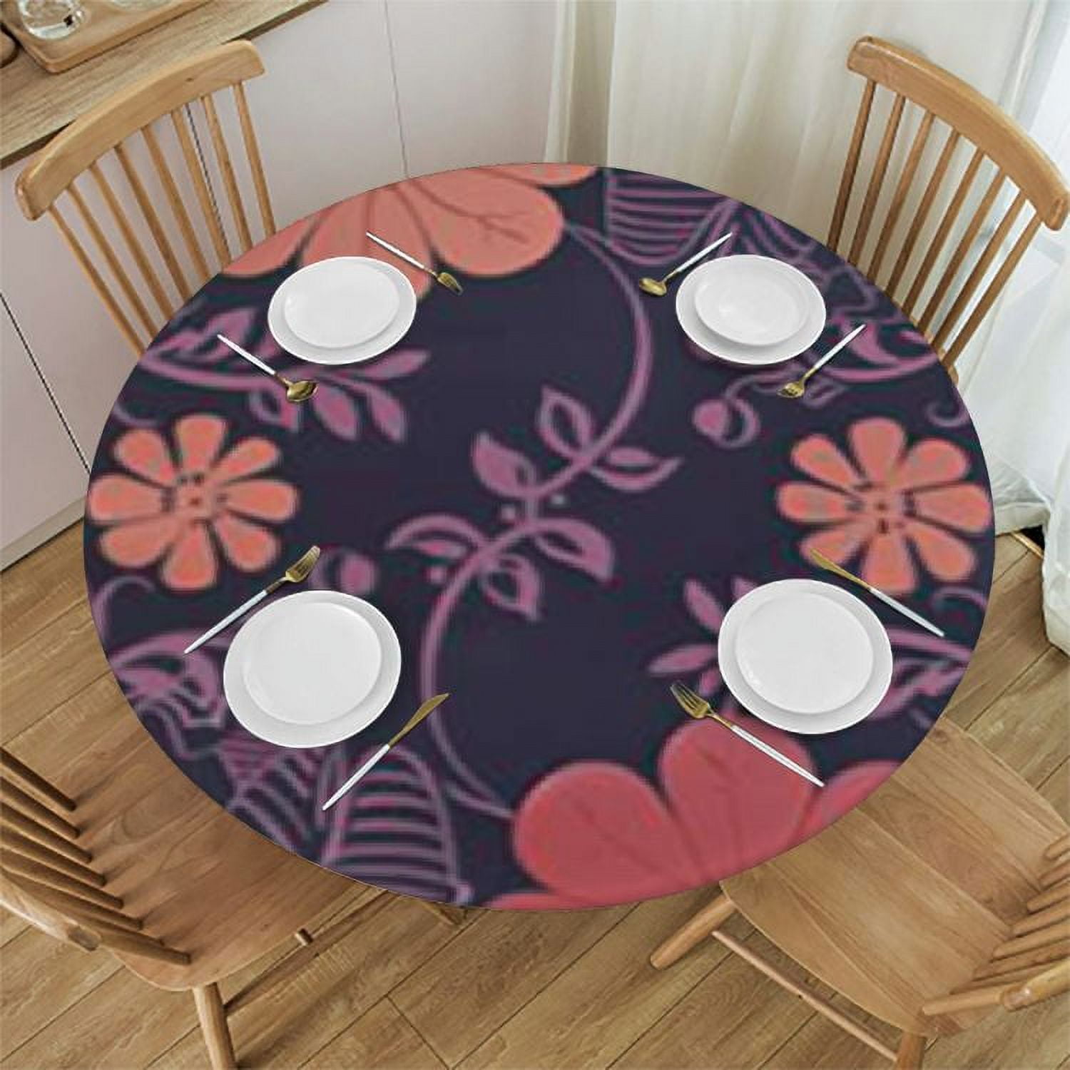 Round Fitted Tablecloth with Elastic Edge - Walmart.com
