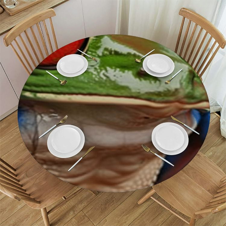 Round Fitted Tablecloth with Elastic Puerto Rico Flag and Tablecloths ...