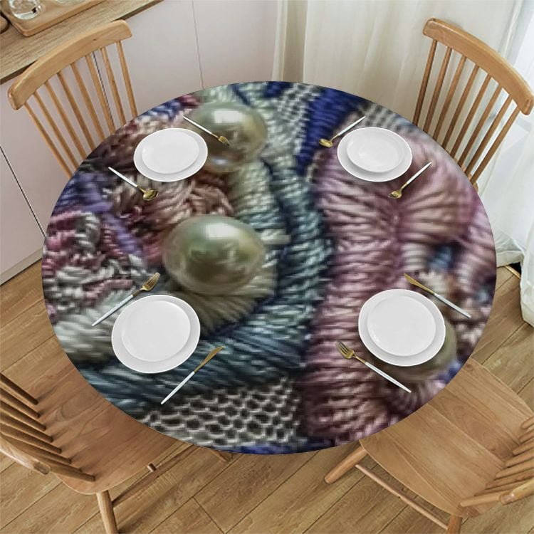 Round Fitted with Elastic Edge Waterproof Elastic Fitted Table Covers ...