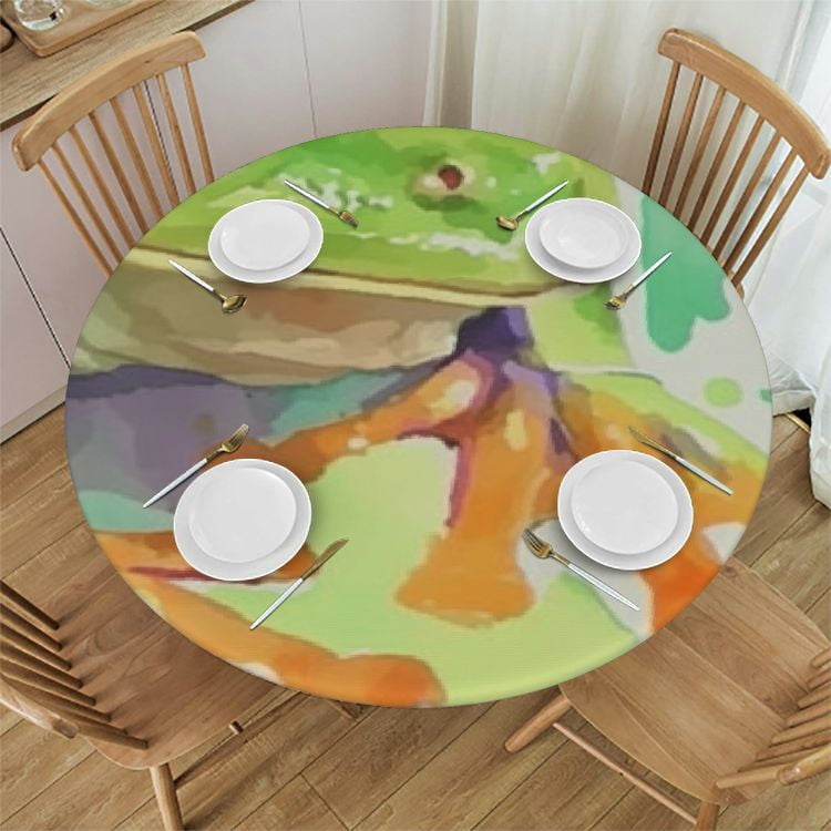 Round Fitted with Elastic, Table Cloth Round Cover redondo para mesa de ...