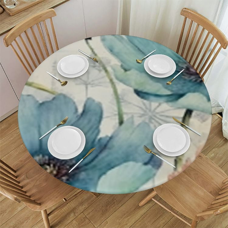 Round Fitted with s Washable Patio Table Cover for Kitchen Dinner ...