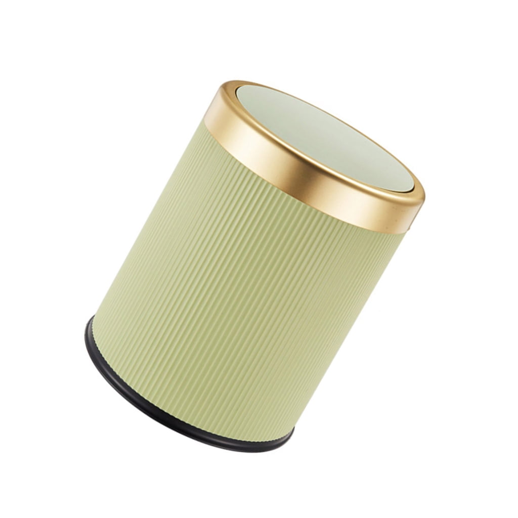 Round Flips Top Waste Bin for Home Office Use, Press Trash Can with Lid ...
