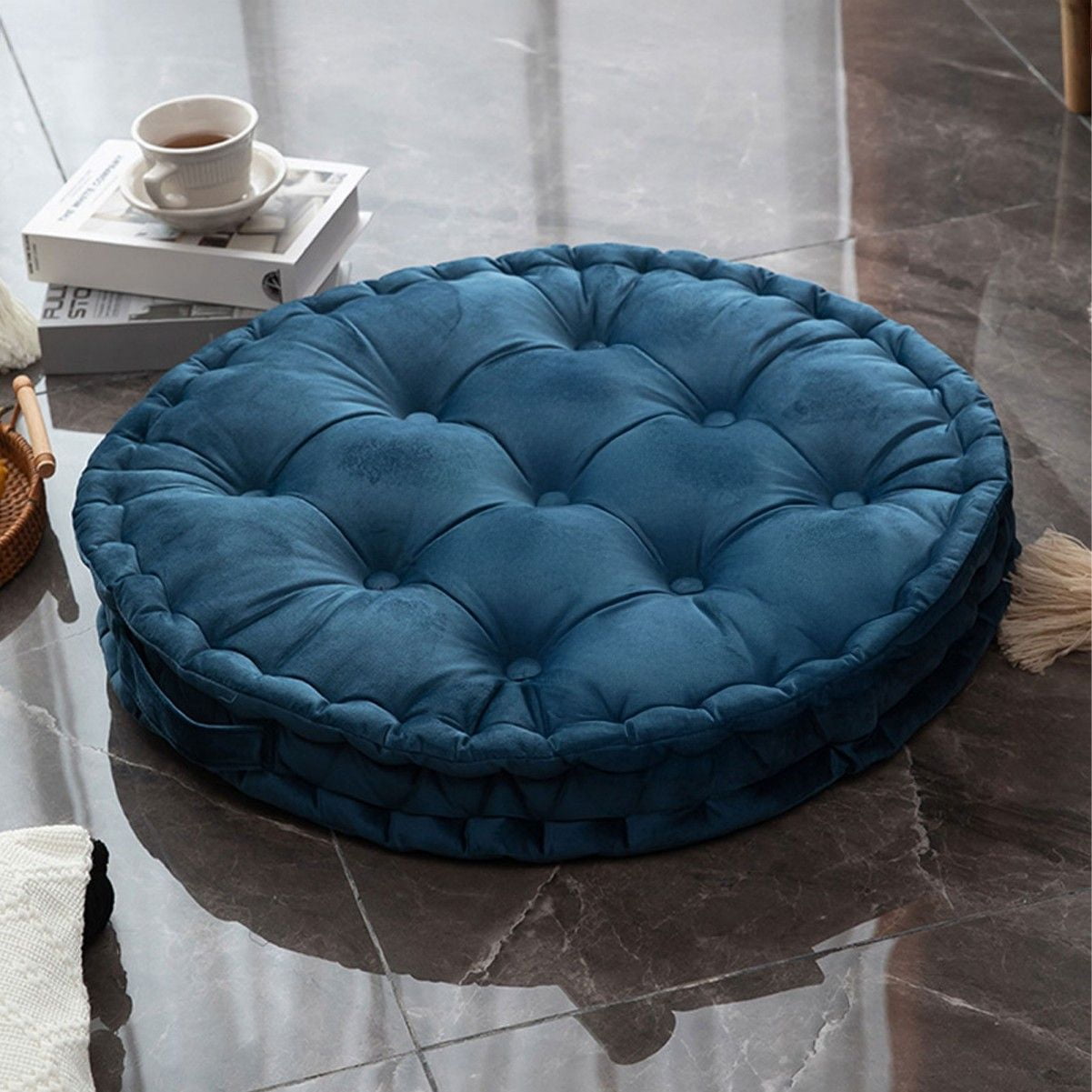 Round Floor Pillows, 23.6" x 23.6" Round Large Pillows Seating for ...
