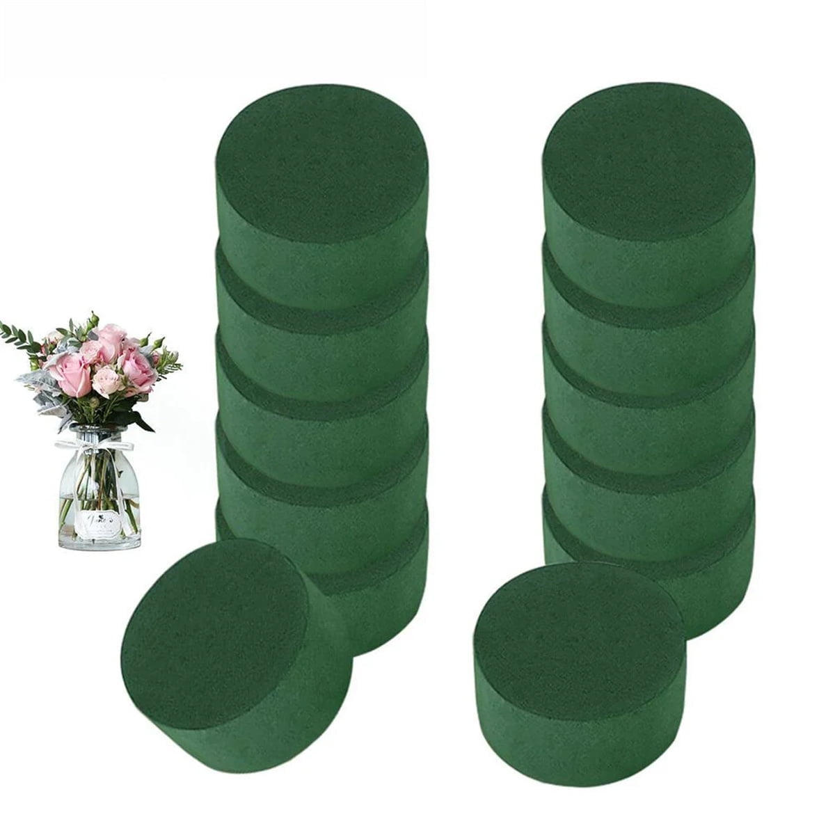 Round Floral Foam Blocks, 3.15'' Wet Dry Floral Foam Blocks for Flower ...
