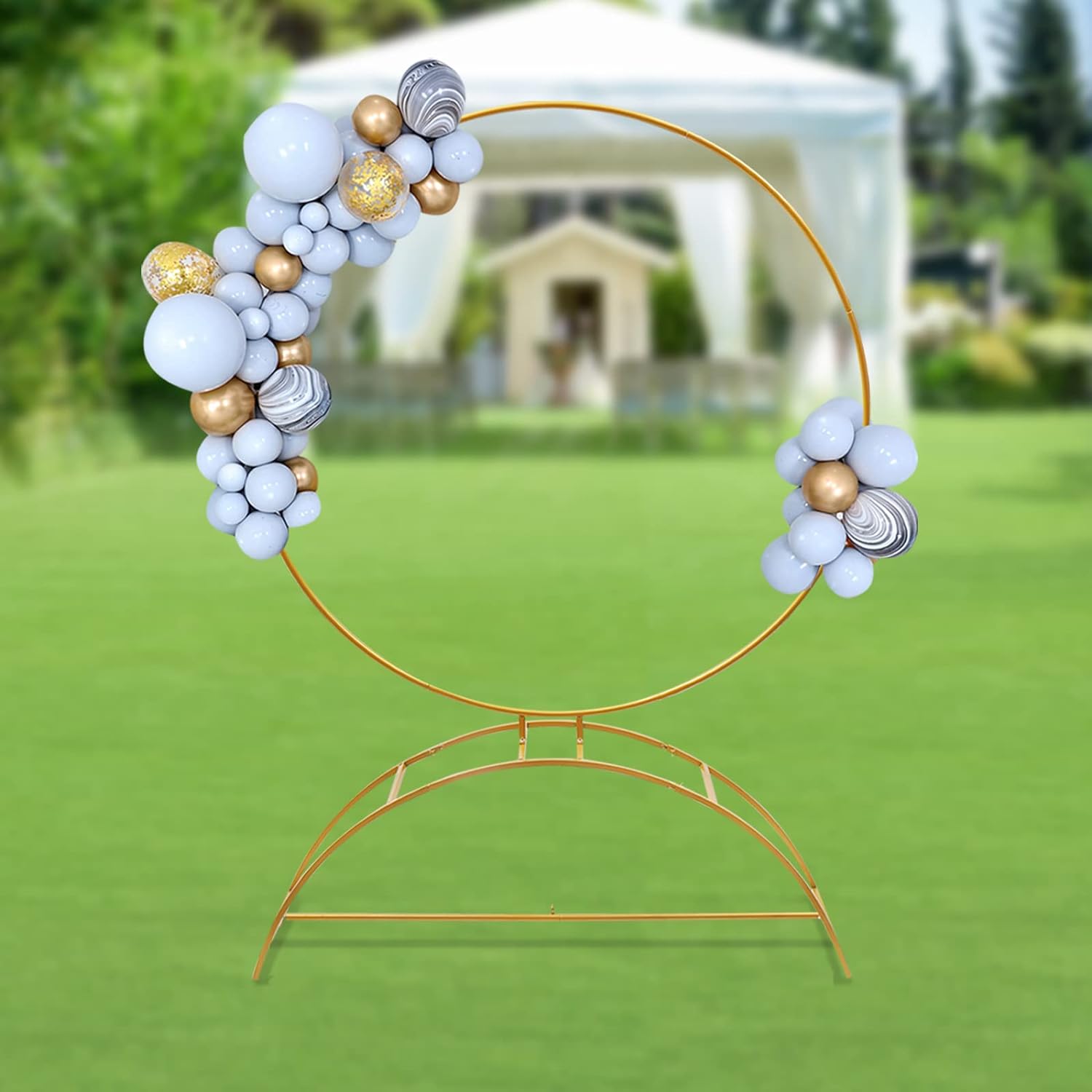 7.2ft Gold Round Backdrop Stand for Weddings, Parties, and Events ...