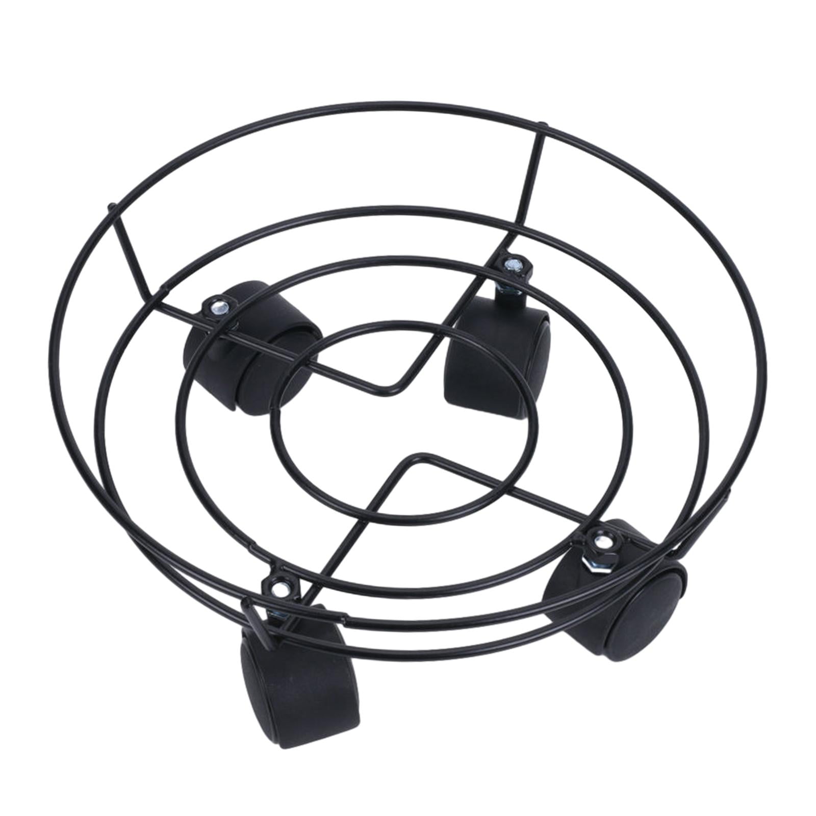 Round Flower Pot Rack, Iron Potted Plant Stand on Rollers, Flower Pot ...