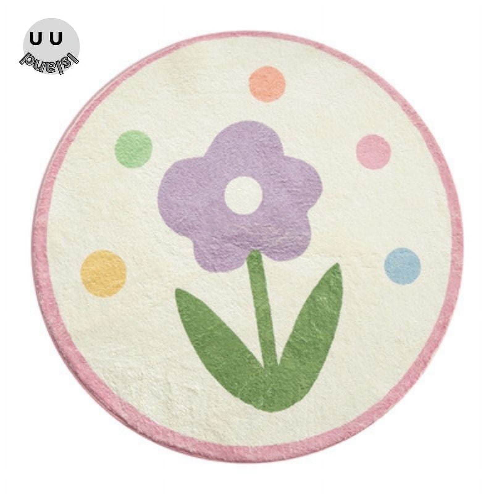 Round Fluffy Carpet For Living Room，Alphabet Hairy Nursery Play Mat For ...