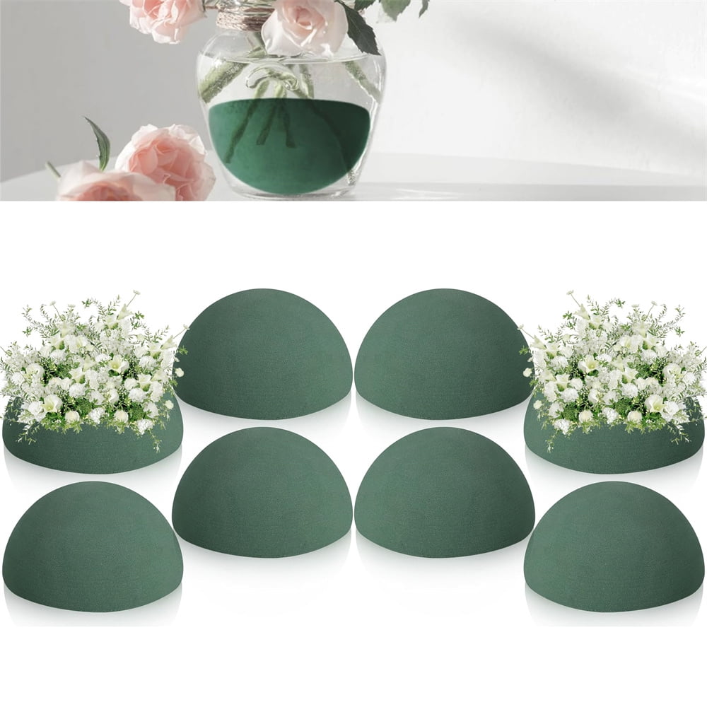Round Foam Block,8 Pack Green Half Ball Floral Dry Foam,Plant Flower ...