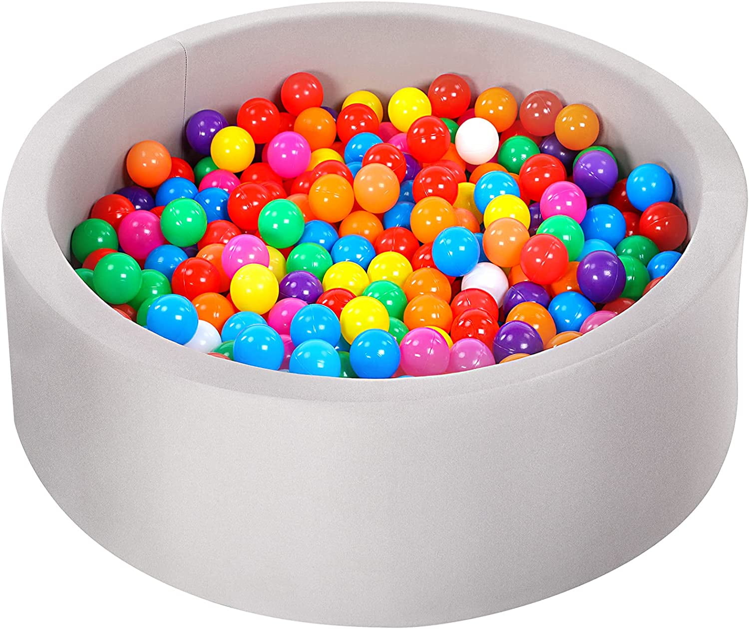 Round Foam Kids Ball Pit for Babies, Large Toddler Ball Pit with Soft ...