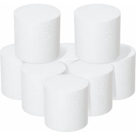 Round Foam Rounds 4x4 Inch Polystyrene Foam Circle Dummy Cake Set 8 ...