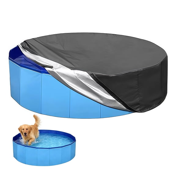 Round Foldable Dog Pool Cover Waterproof Oxford Portable Collapsible ...