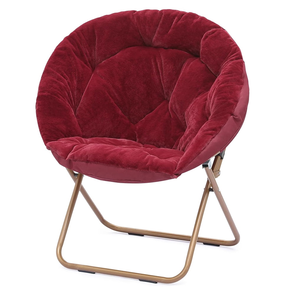 Round Foldable Oversized Moon Saucer Chair for Adults Large Cozy Chair ...