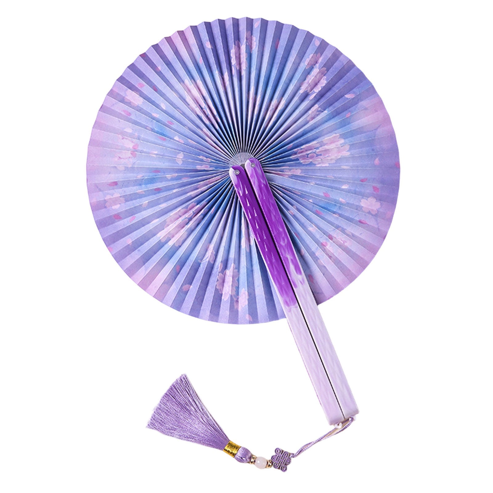 Round Folding Fans Handheld Compactly Design For Outdoor Game Christmas ...