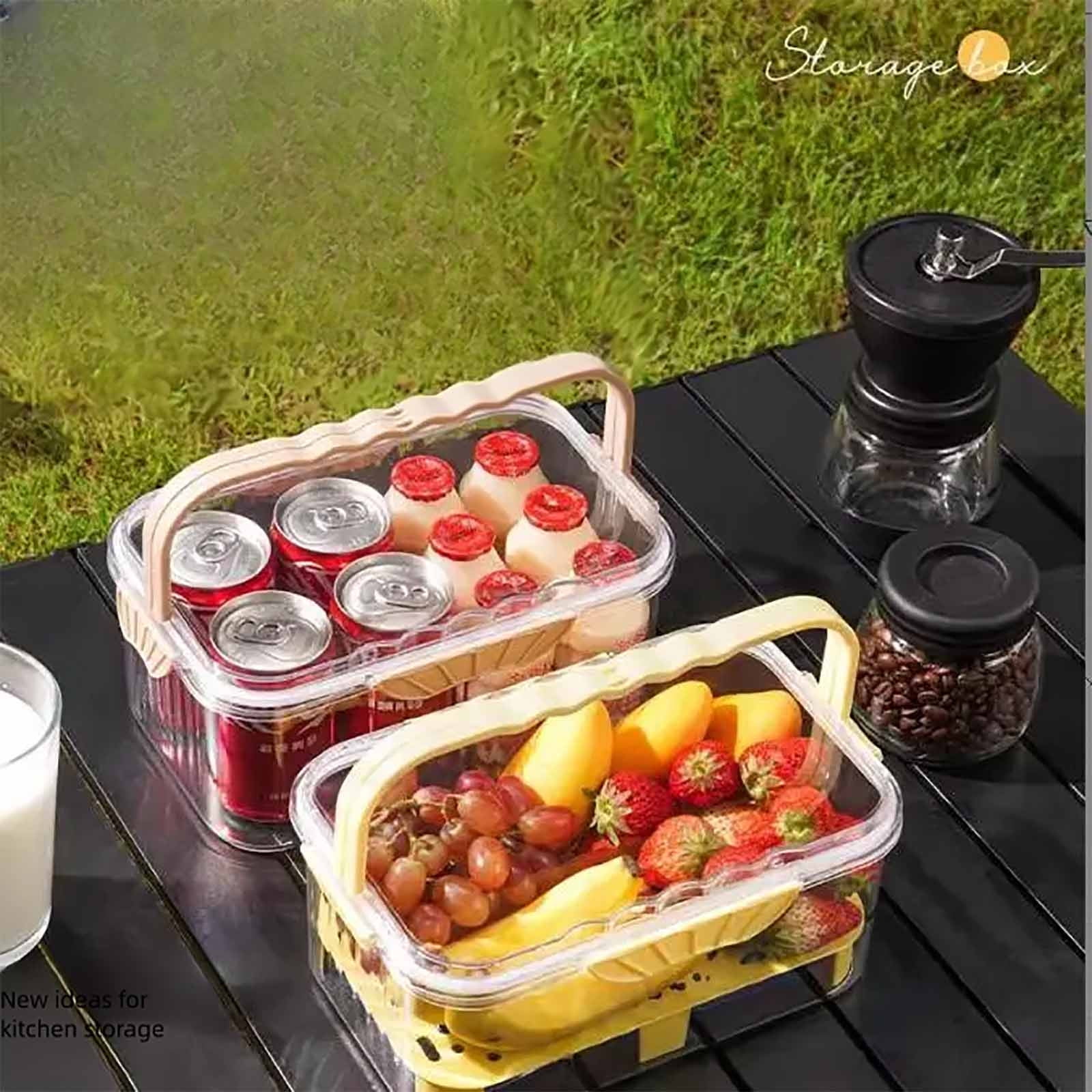 Round Food Storage Box Bento Style Refrigerated Container 4-Piece Set ...