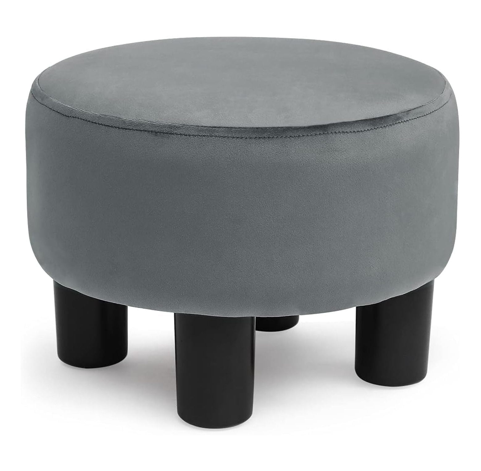 Round Foot Stool Ottoman Small Fabric Ottoman Foot Rest Modern Padded ...
