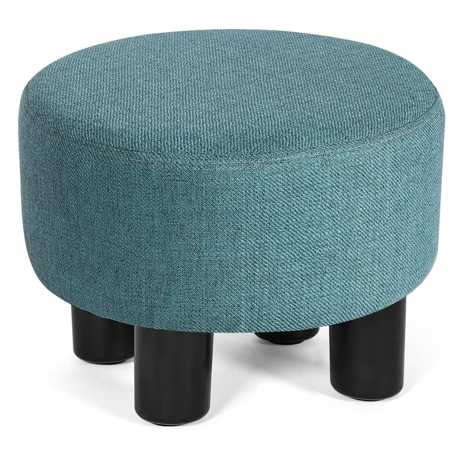 Round Foot Stool Ottoman Small Fabric Ottoman Foot Rest Modern Padded ...