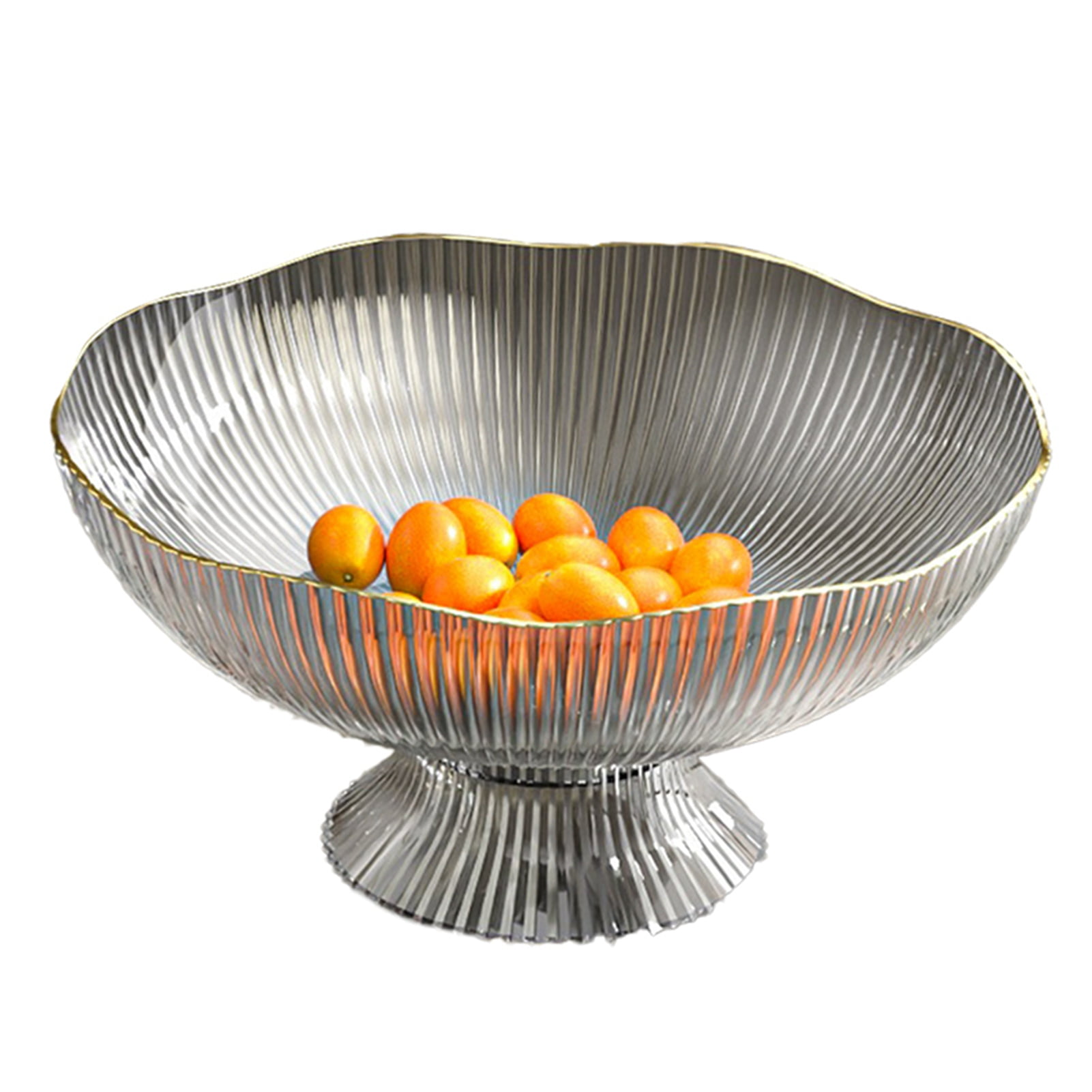 Round Footed Bowl Plastic Fruit Bowl, Footed Fruit Tray Dessert Display ...