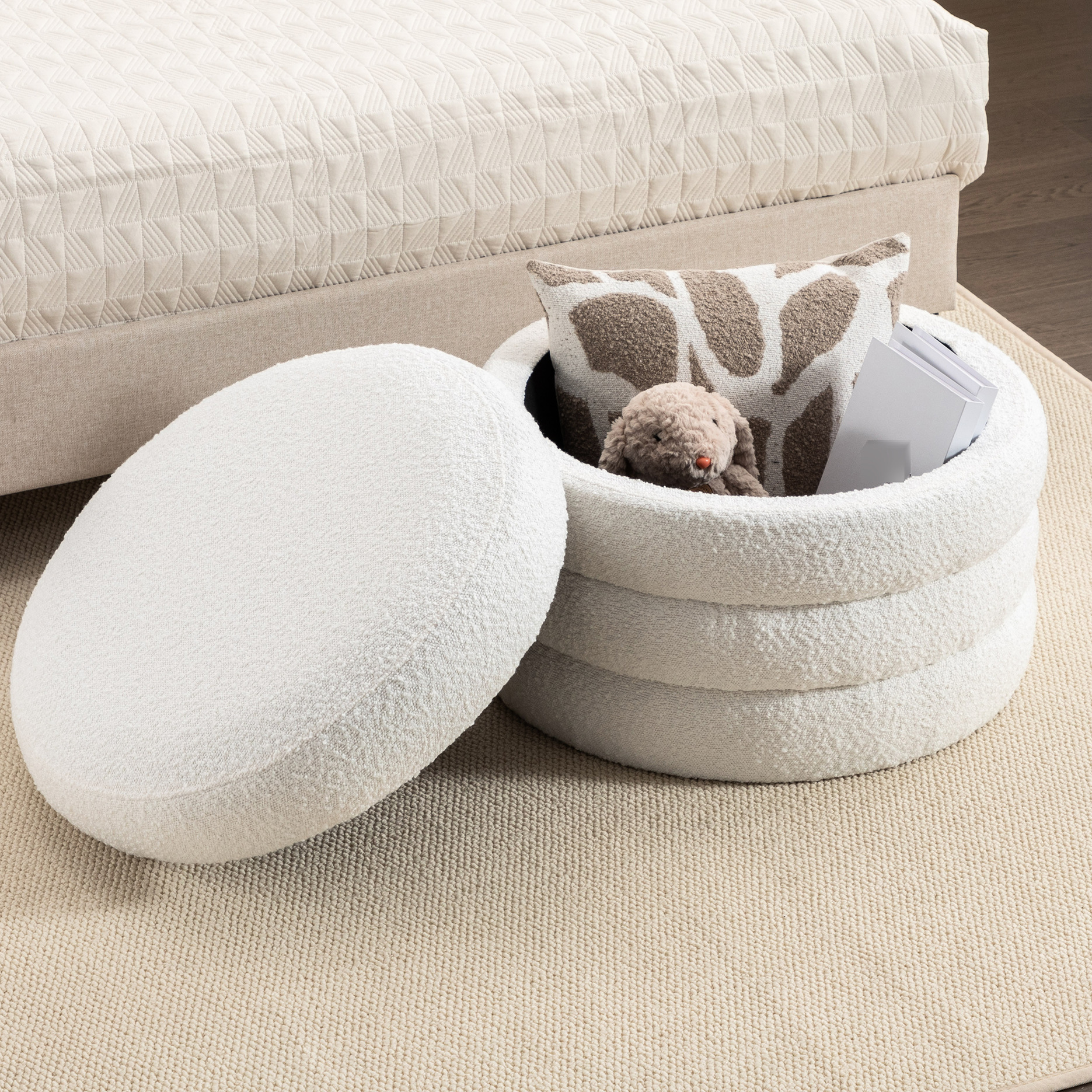 Round Footstool With Foam Filled Storage Color For Cosmetics - Walmart.com
