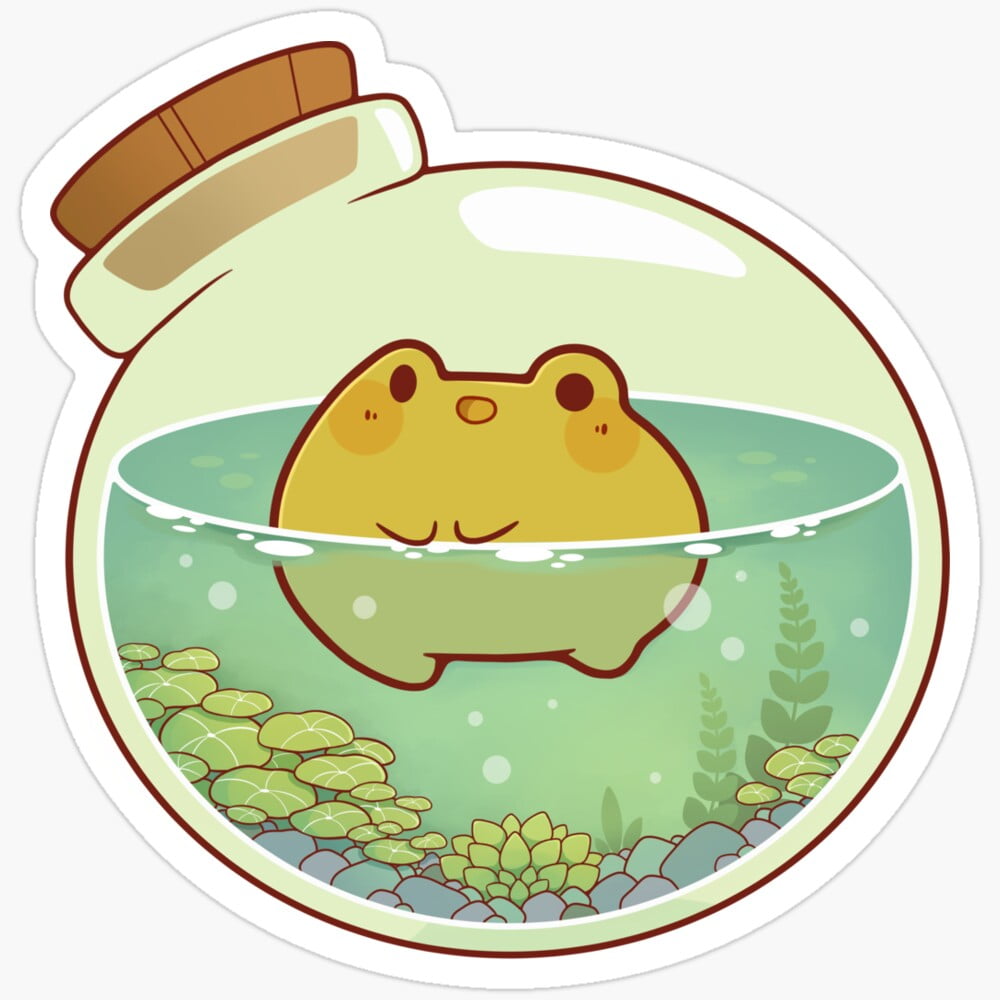 Round Frog Potion Sticker Phone Decal Water Bottle Stickers Car Decals ...