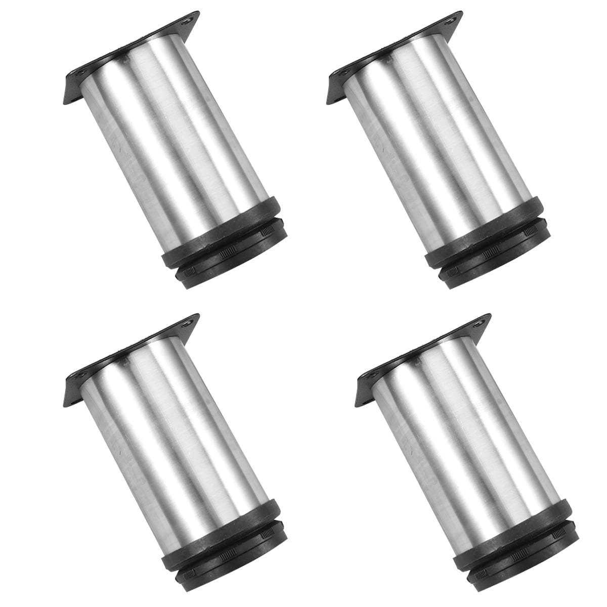 VORCOOL Round Steel Furniture Feet Silver 4Pcs Adjustable Height ...
