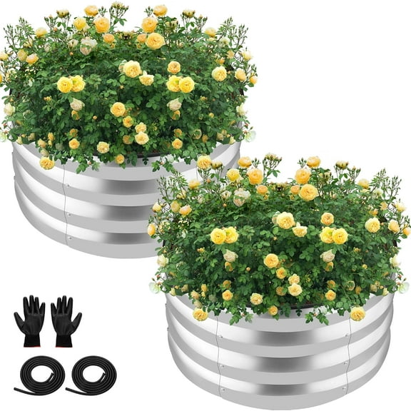 TRAMULL 6-Pack Outdoor Planter Patio Box, 4X4 & 6X2 Raised Garden Beds ...