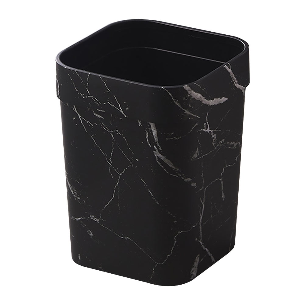 Round Garbage Can Rectangular Trash Black Marble Waste Bin Container ...
