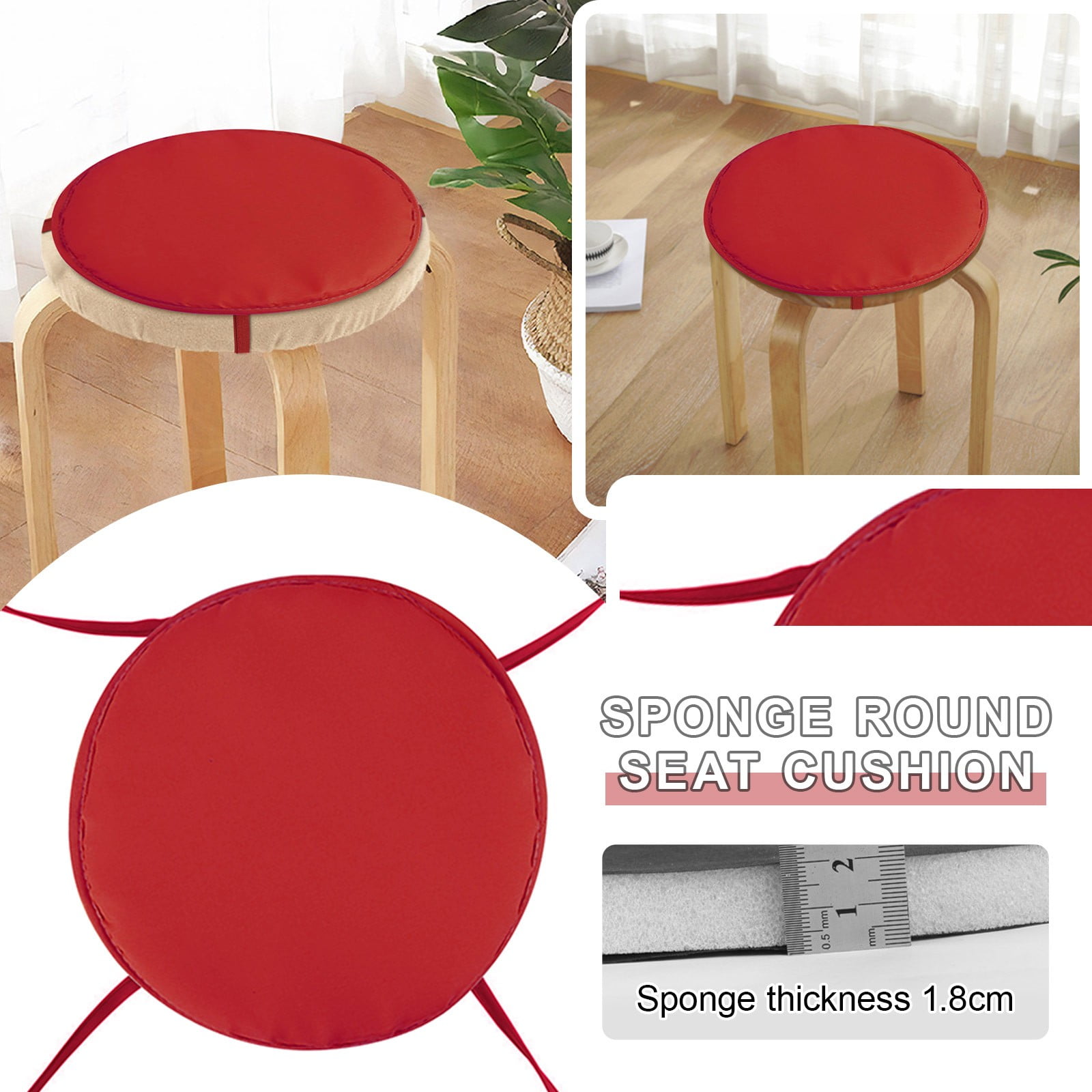 Round Garden Chair Pads for Outdoor Stool Dining Room with Four Ties ...