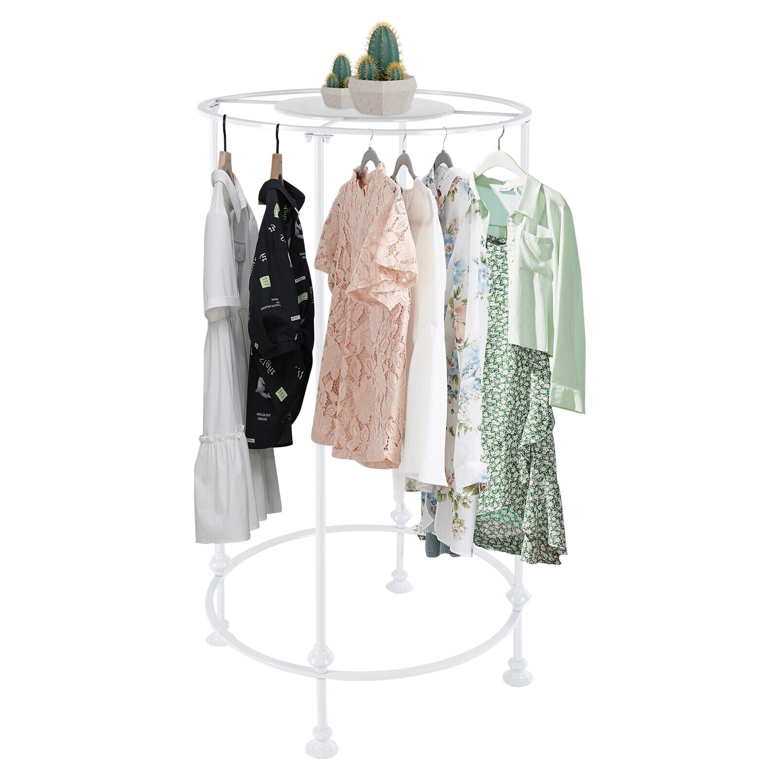 Round Garment Rack, Freestanding Hanging Rack, Clothes Store Display ...