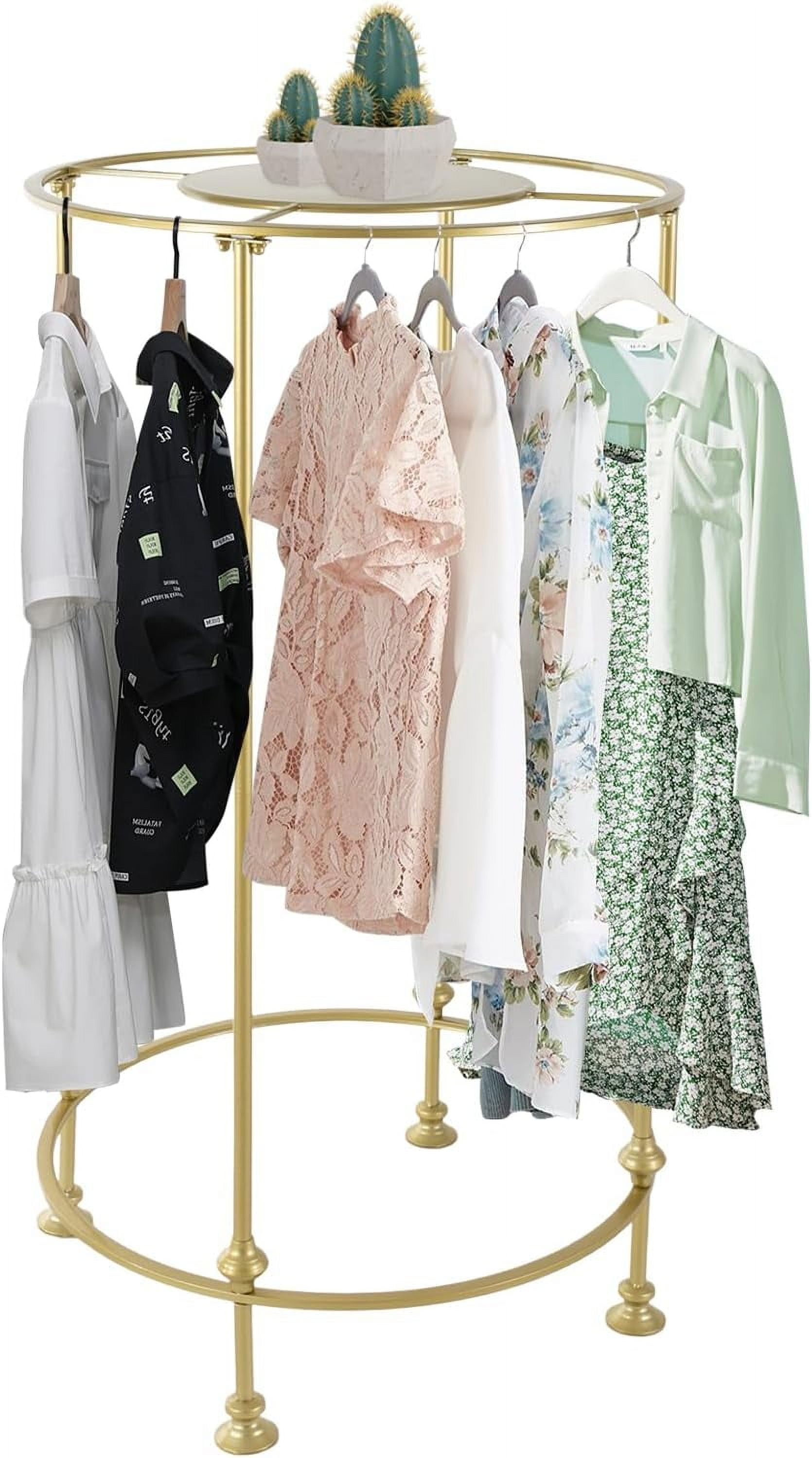 Round Garment Rack, Freestanding Round Garment Display Retail Rack ...