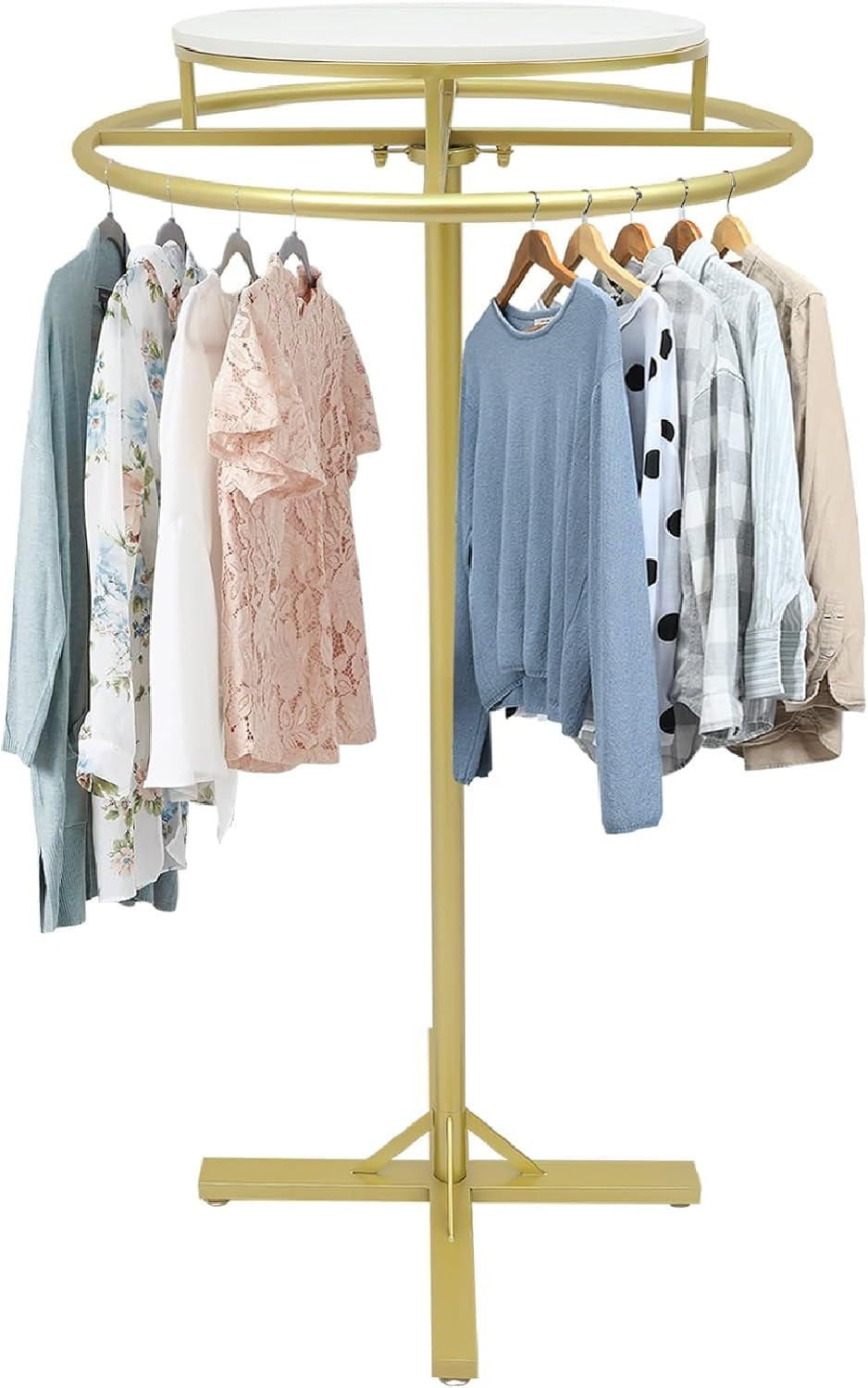 Round Garment Racks for Hanging Clothes 360° Rotary Clothes Display ...