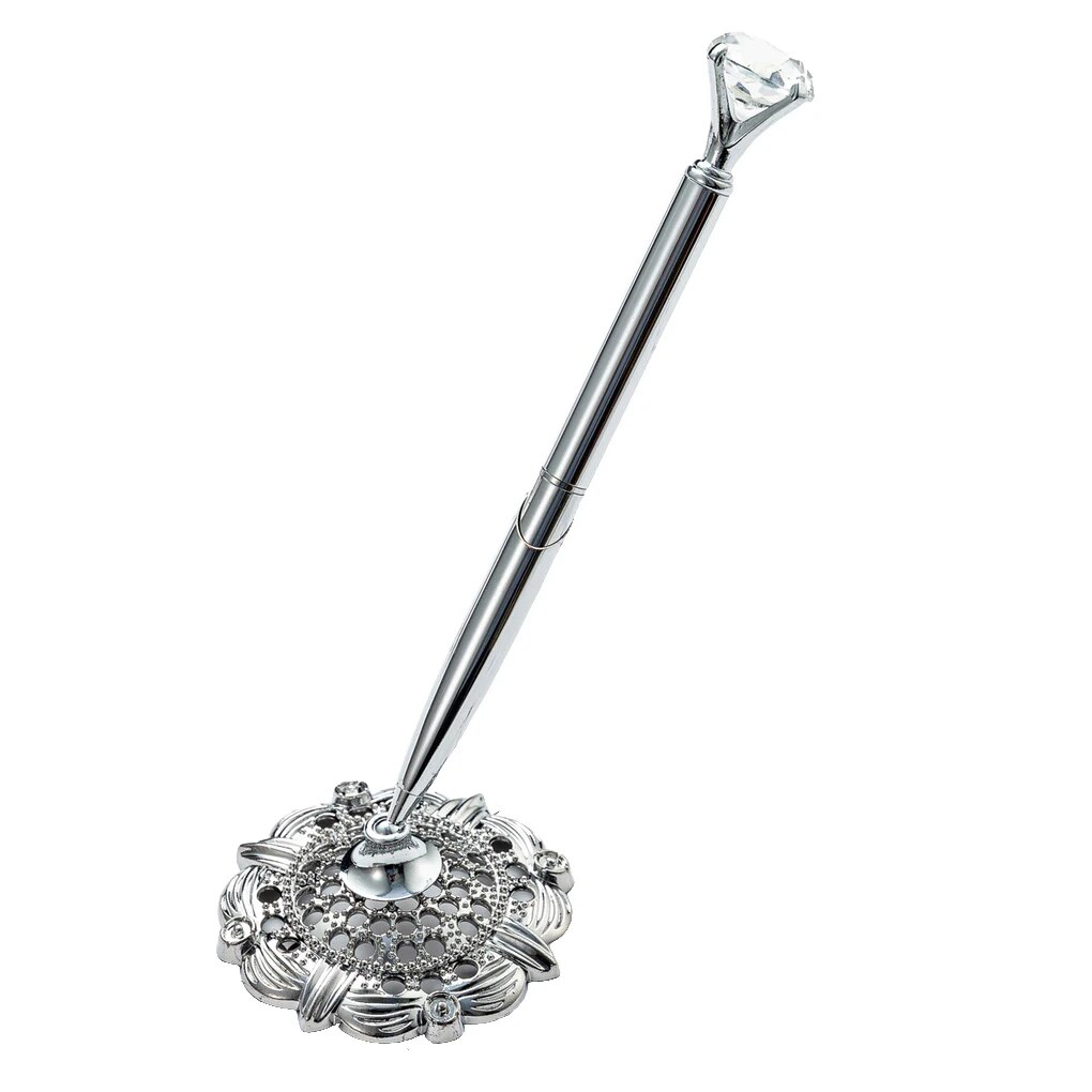 Round Gel Pens Metal Shell Ball Pen Attached To Desk Book Smooth ...