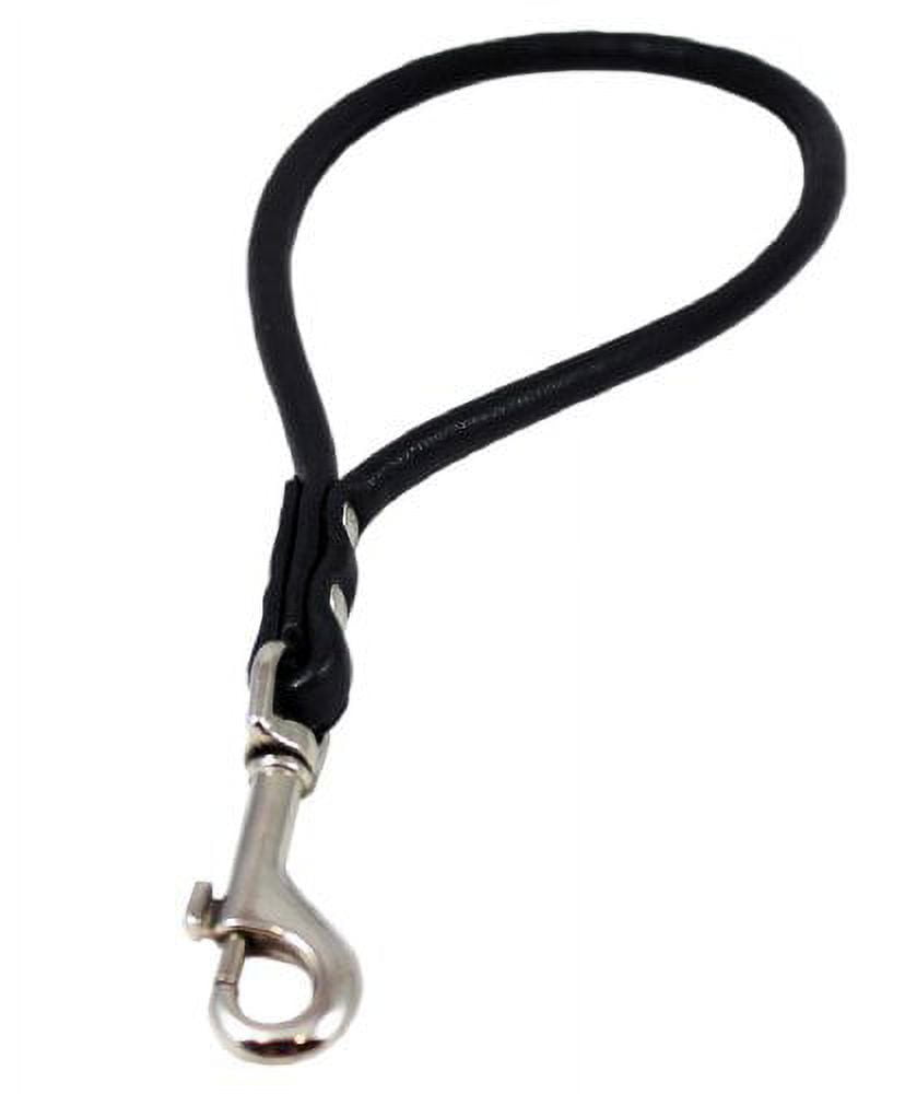 Round Genuine Rolled Handle Leather Dog Short Leash 12" Long 3/8" Wide ...