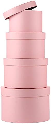 Round Gift Boxes with Lids Flower Box for Arrangements Pink Round Box ...
