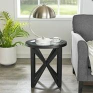 Gymax 2-Tier 24'' Round Coffee Table w/ Oval Swivel Brackets & Reeded ...