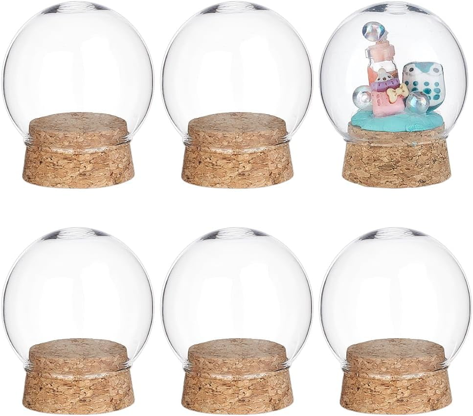 Round Glass Dome Cover Decorative Display Case Cloche Bell Jar ...