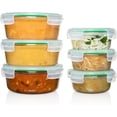 Round Glass Food Storage Containers with Lids 6 Pack - Microwave Safe ...