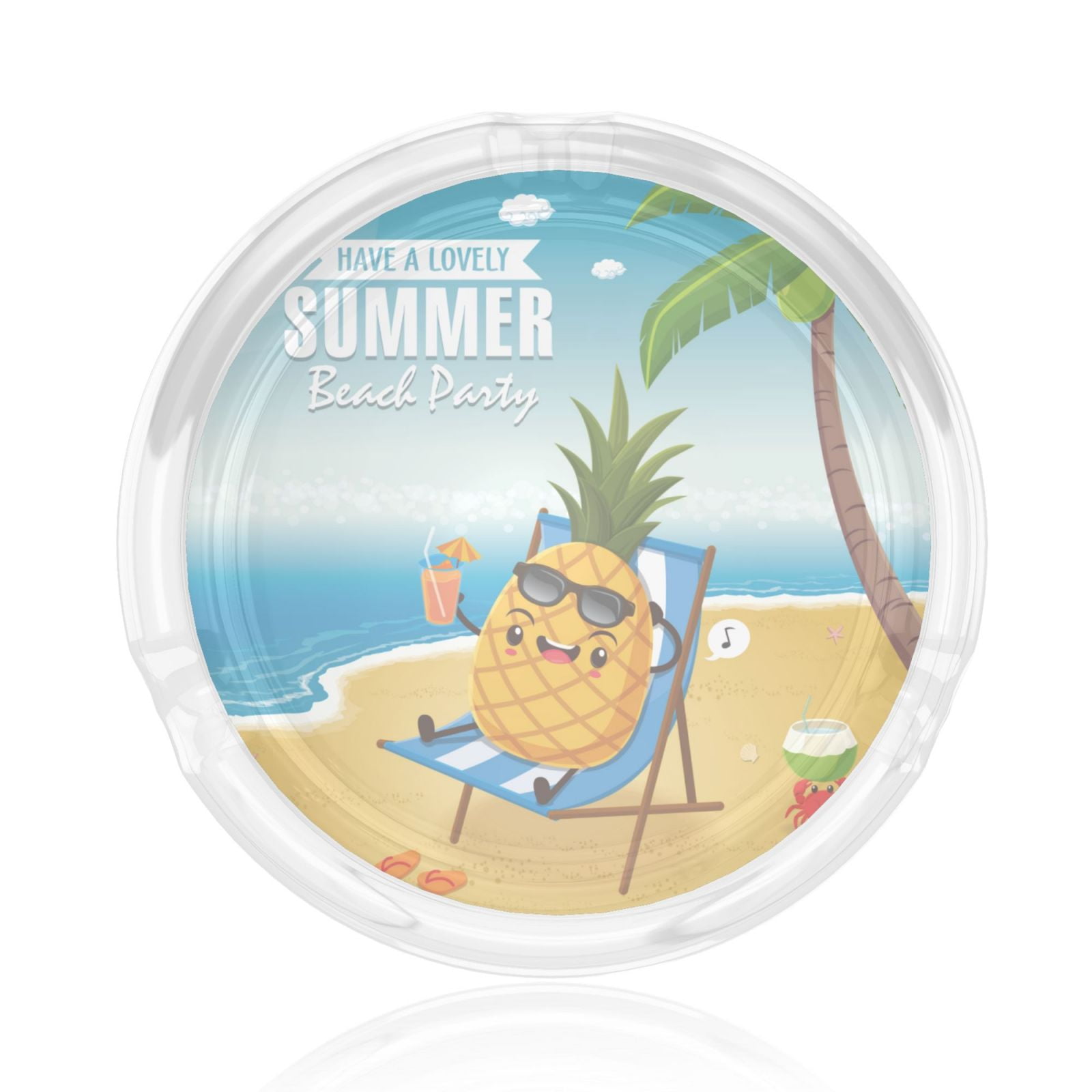 Round Glass Smoking Ashtrays Holder For Cigarettes Cigar Ash Tray Home ...