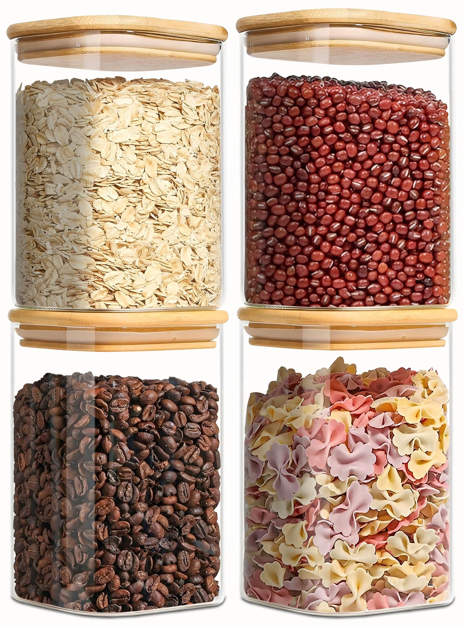 Round Glass Storage Containers with Lids 40oz - Walmart.com