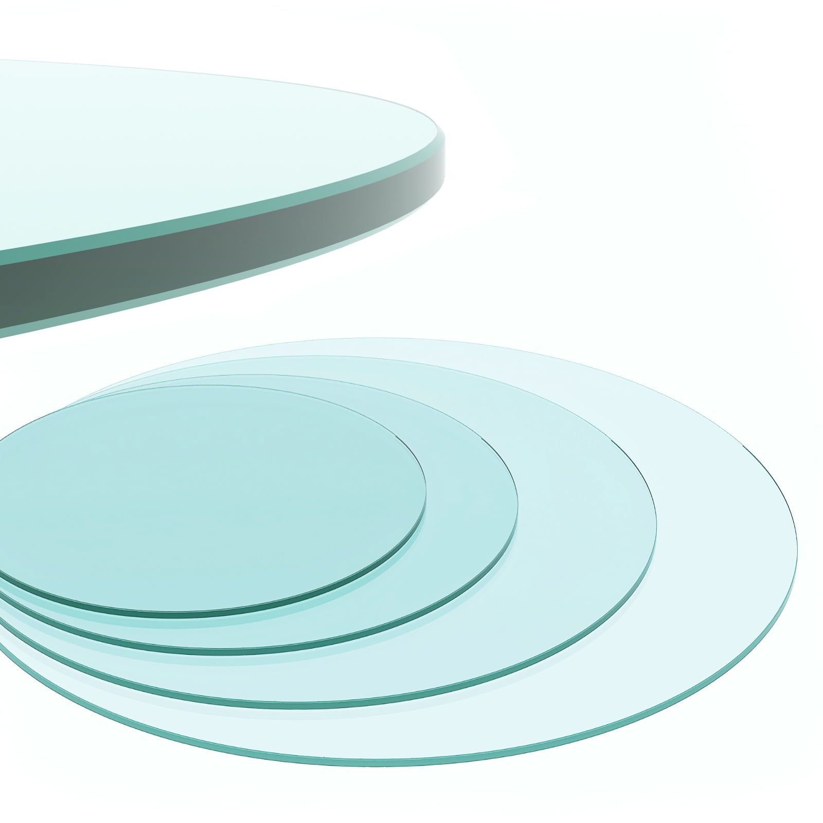 Walmart Round Cut Tempered Glass Table Tops, 20-40 inches, Flat/Round ...