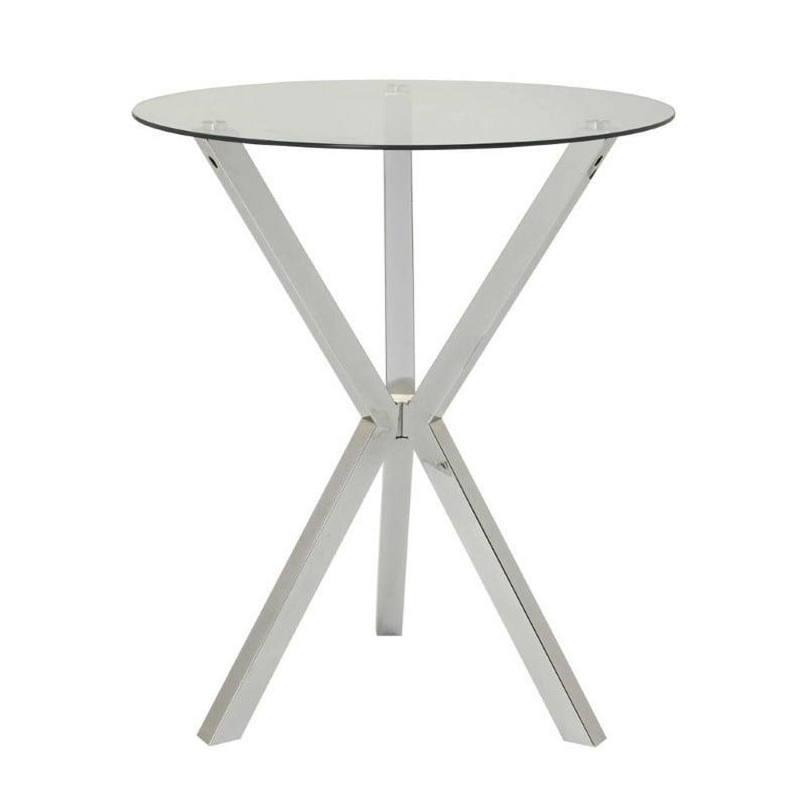Round Glass Top Bar Table Chrome - Walmart.com