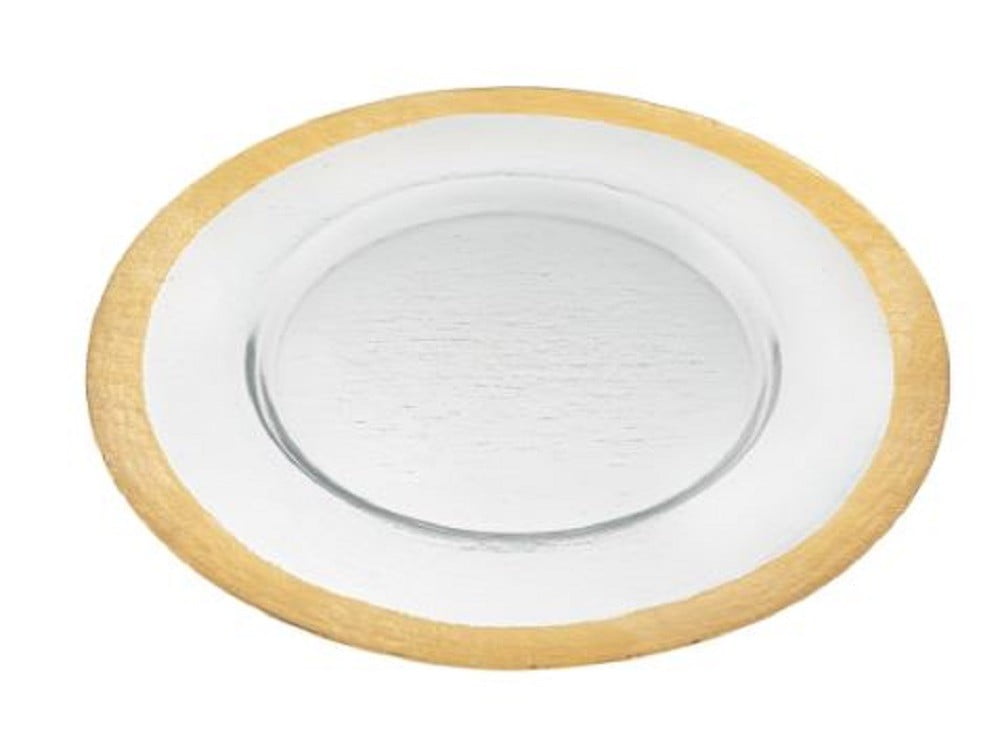 Round Gold Border Glass Charger Plate - Walmart Business Supplies