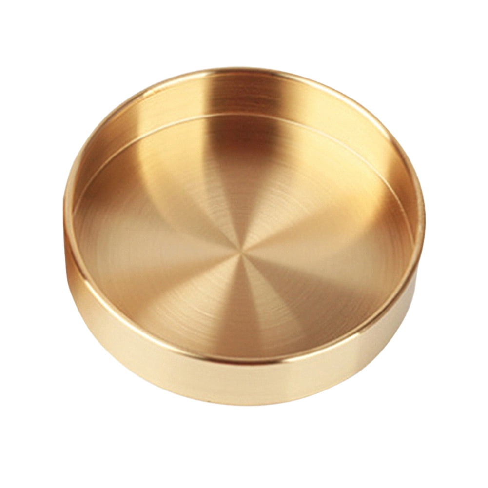 Round Gold Serving Tray, 6 Inch Metal Decorative Vanity Tray, Circle ...